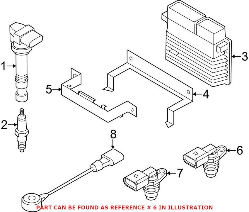 VW Engine Camshaft Position Sensor 04C907601 Genuine VW/Audi 04C907601K