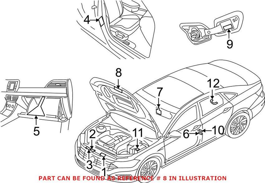 VW Caution Label Genuine VW/Audi 04E010005L