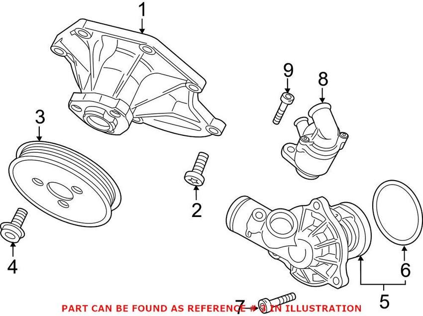 VW Engine Water Pump Pulley 059121031H Genuine VW/Audi 059121031H