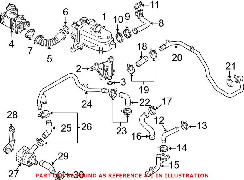 VW EGR Cooler 059131515FA Genuine VW/Audi 059131515FA