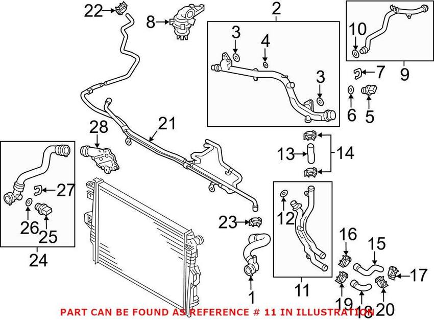Audi Engine Coolant Pipe 06E121044AE – Genuine VW/Audi Genuine VW/Audi ...