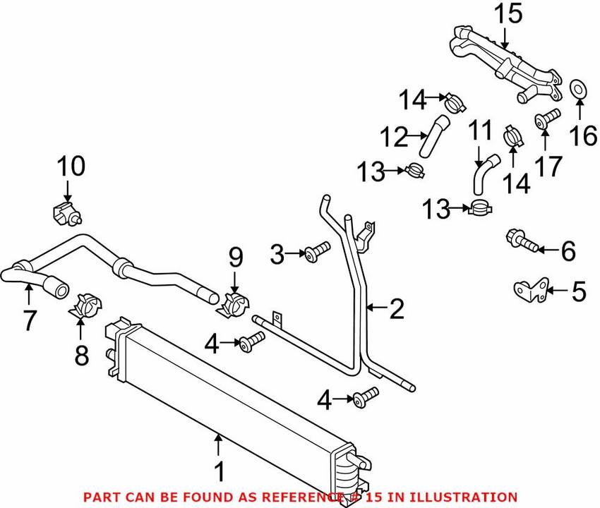 Audi Engine Coolant Pipe 06E121083N Genuine VW/Audi 06E121083N