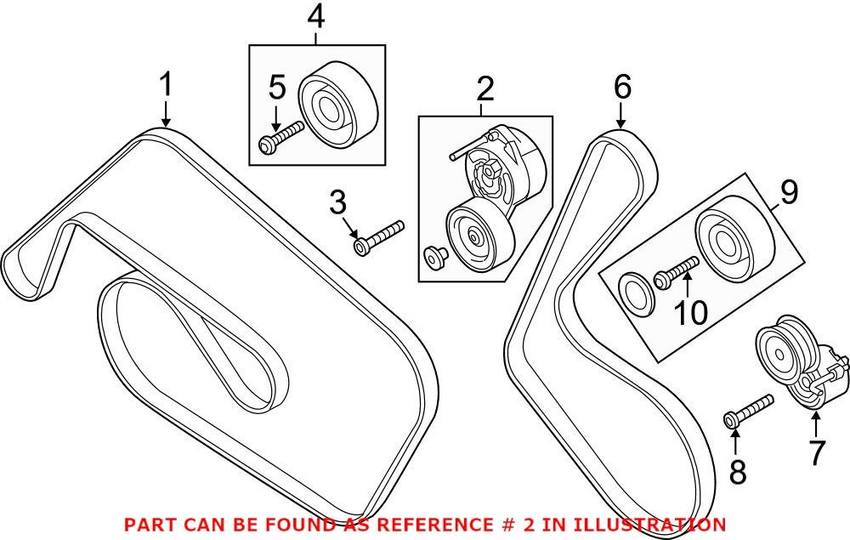 Audi Accessory Drive Belt Tensioner Assembly 06E903133AE Genuine VW ...