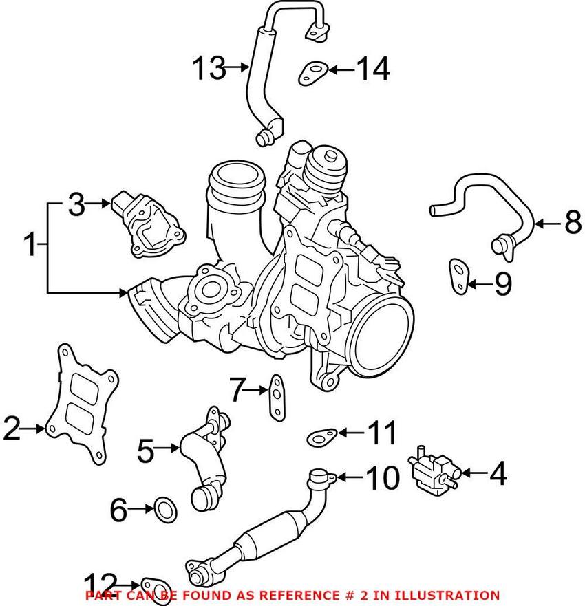 Audi VW Turbocharger Gasket 06L253039 Genuine VW/Audi 06L253039