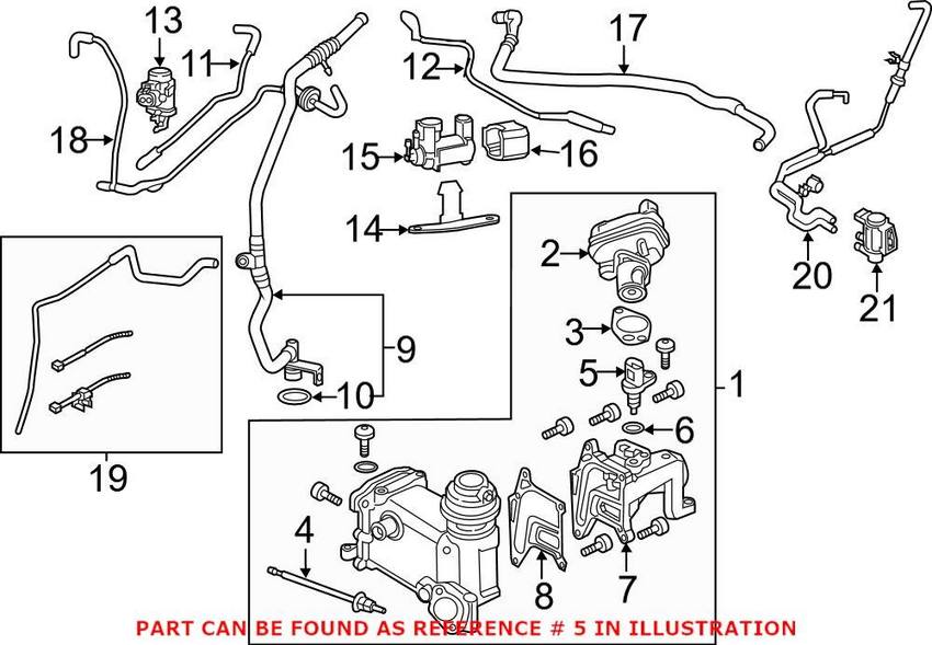VW EGR Valve Temperature Sensor 079919523B Genuine VW/Audi 079919523J