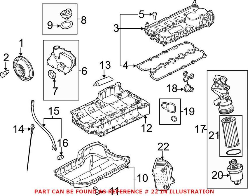 VW Engine Oil Cooler 07K117021C Genuine VW/Audi 07K117021C