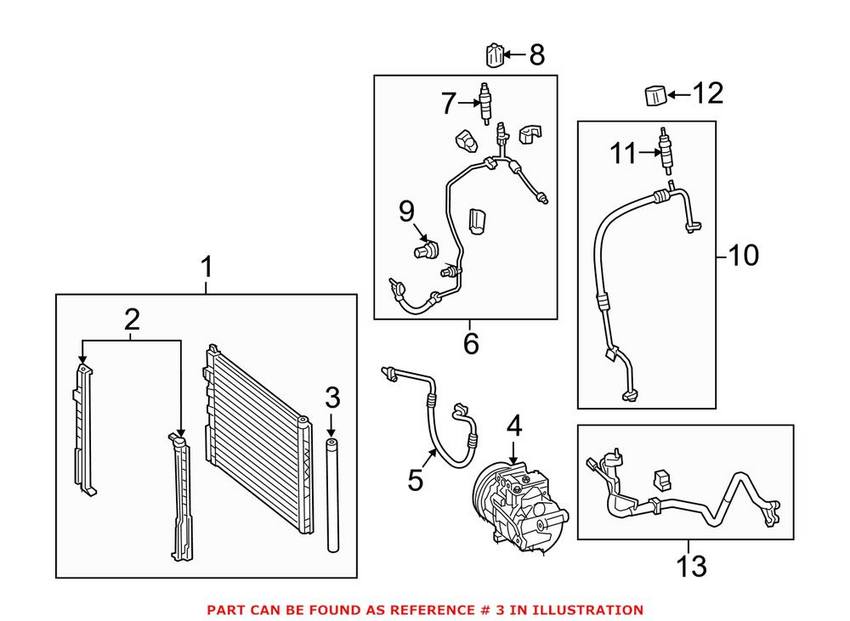 Mercedes A/C Receiver Drier 2228350200 Genuine Mercedes-Benz 0998350000