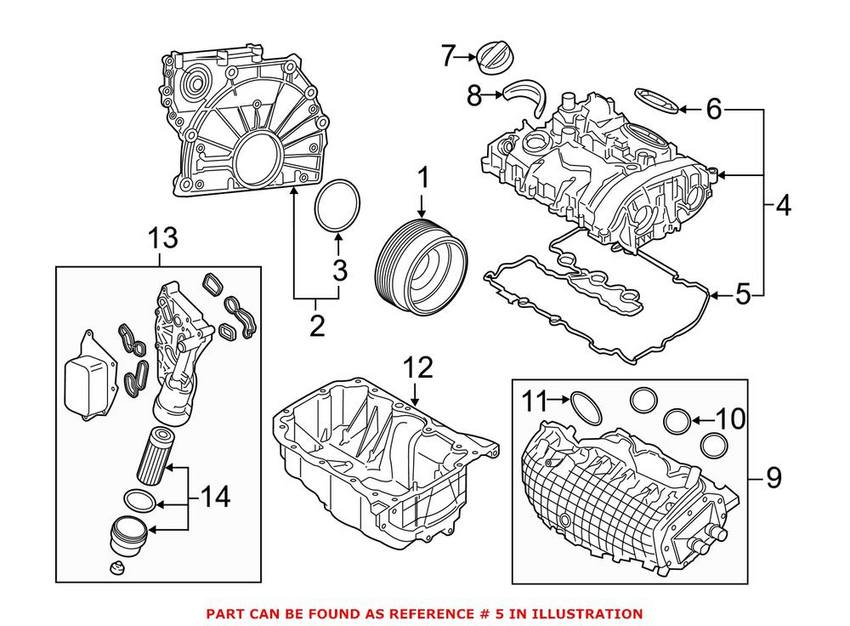 BMW Engine Valve Cover Gasket Genuine BMW 11128618515