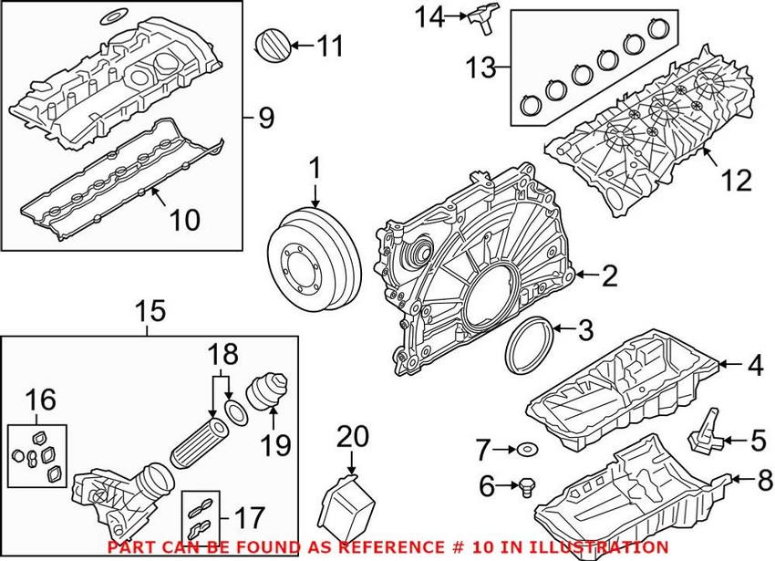BMW Engine Valve Cover Gasket Genuine BMW 11129894803