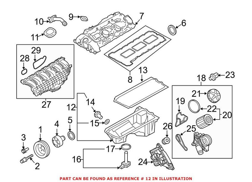 Engine Oil Pan Genuine BMW 11137854463