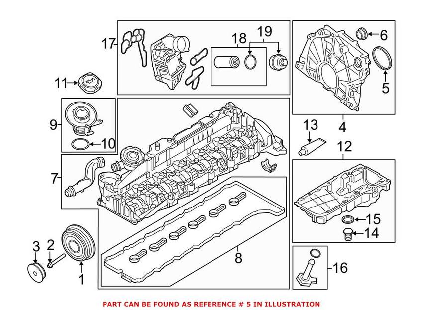 BMW Engine Crankshaft Seal – Rear 11147797490 Genuine BMW 11147797490