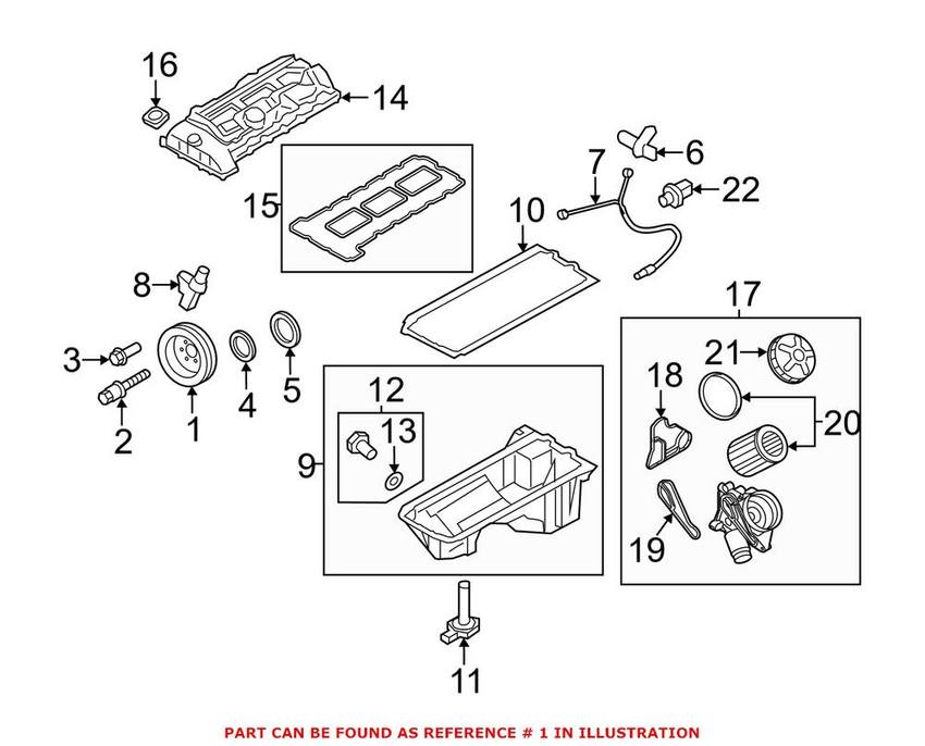 BMW Engine Crankshaft Pulley Genuine BMW 11237573655