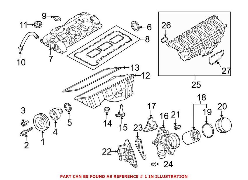 Crankshaft Pulley (Harmonic Balancer) Genuine BMW 11237853850