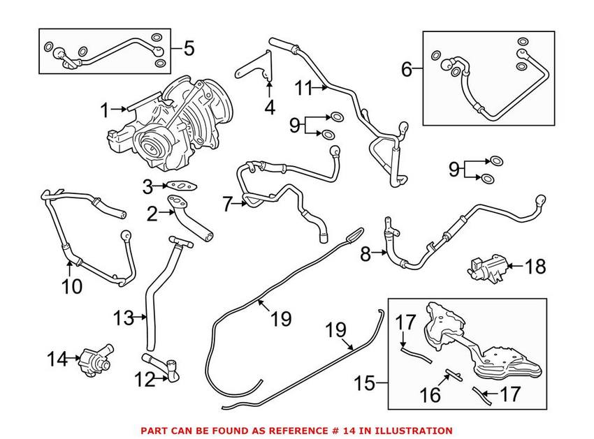 BMW Engine Auxiliary Water Pump Genuine BMW 11517629914