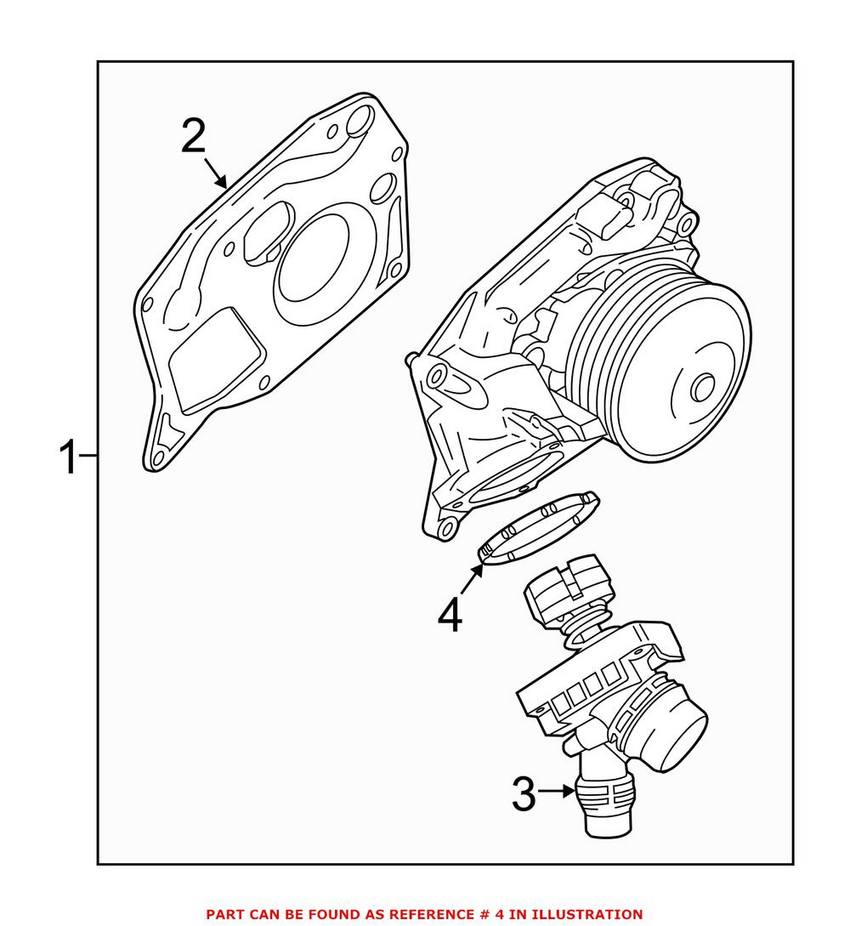 BMW Engine Coolant Thermostat Gasket 11518577888 Genuine BMW 11518577888