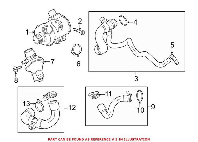 BMW Engine Coolant Hose 11537639998 Genuine BMW 11537639998