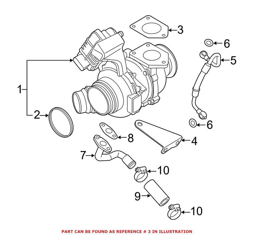 BMW Turbocharger Gasket 11628519884 Genuine BMW 11628519884
