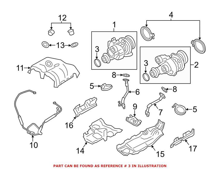 BMW Turbocharger Gasket 11657848368 Genuine BMW 11657848368