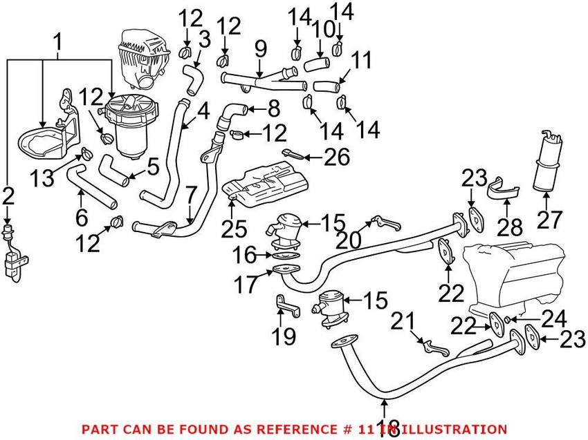 BMW Idle Control Valve Hose 11721704307 Genuine BMW 11721704307