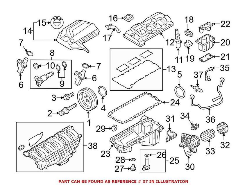BMW Engine Oil Temperature Sensor 13627580635 Genuine BMW 13627580635
