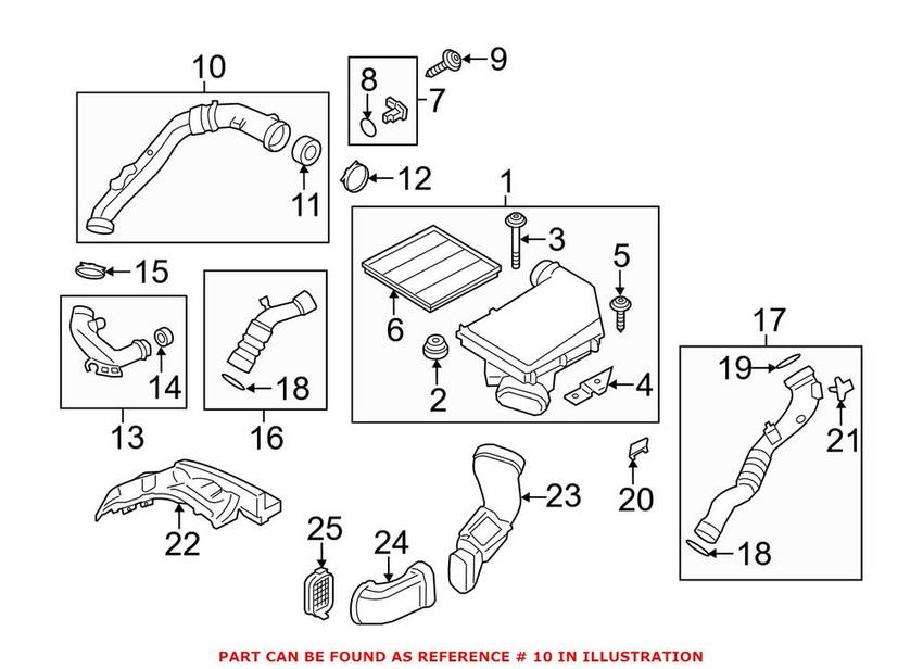 Engine Air Intake Hose – Upper Genuine BMW 13717583714