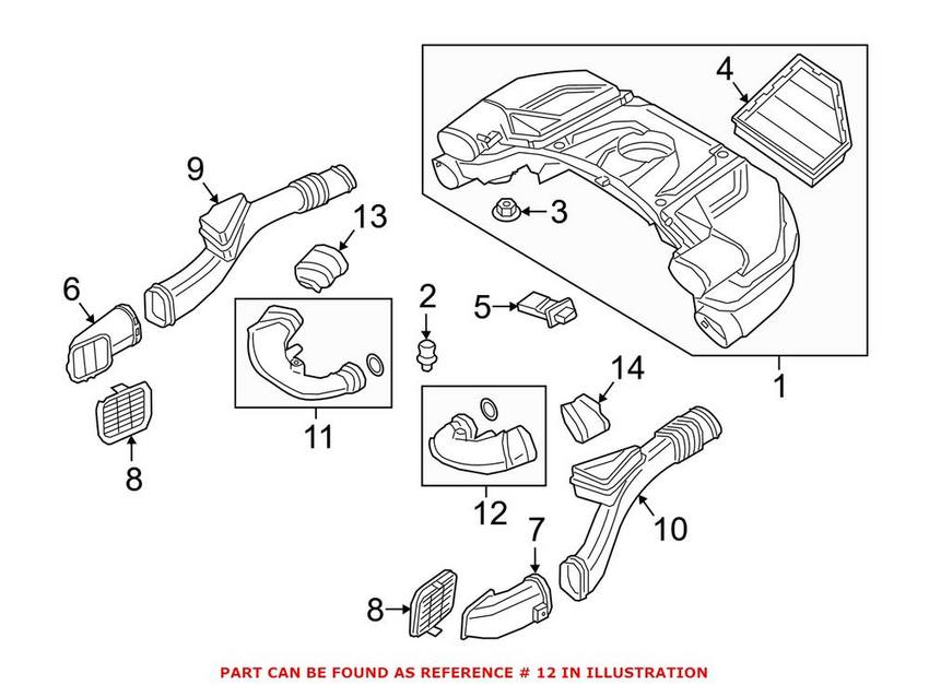 Engine Air Intake Hose – Rear Driver Left Genuine BMW 13718613153
