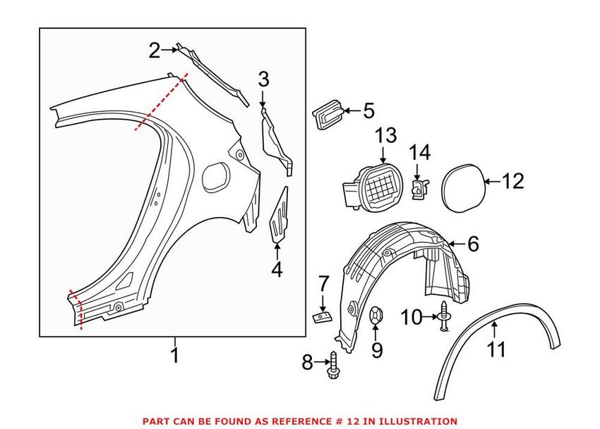 Fuel Filler Door – Rear Genuine Mercedes-Benz 1567570006