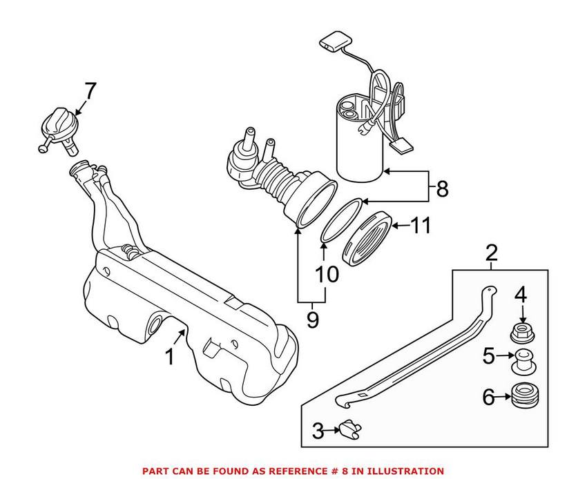 BMW Fuel Pump and Sender Assembly Genuine BMW 16117198099
