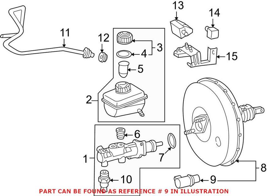 Mercedes Brake Booster Diaphragm Position Sensor 1635401217 Genuine ...