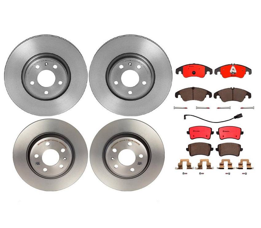 Audi Brake Kit – Pads and Rotors Front and Rear (320mm/300mm) (Ceramic ...