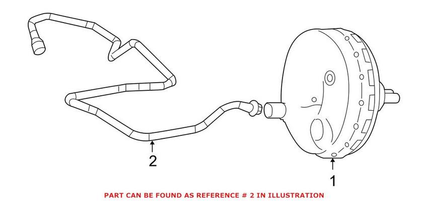 Mercedes Brake Vacuum Hose 1644300100 Genuine Mercedes-Benz 1644302229