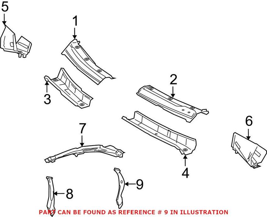 Windshield Cowl Drain Pipe – Driver Side Genuine Mercedes-Benz 1648320290