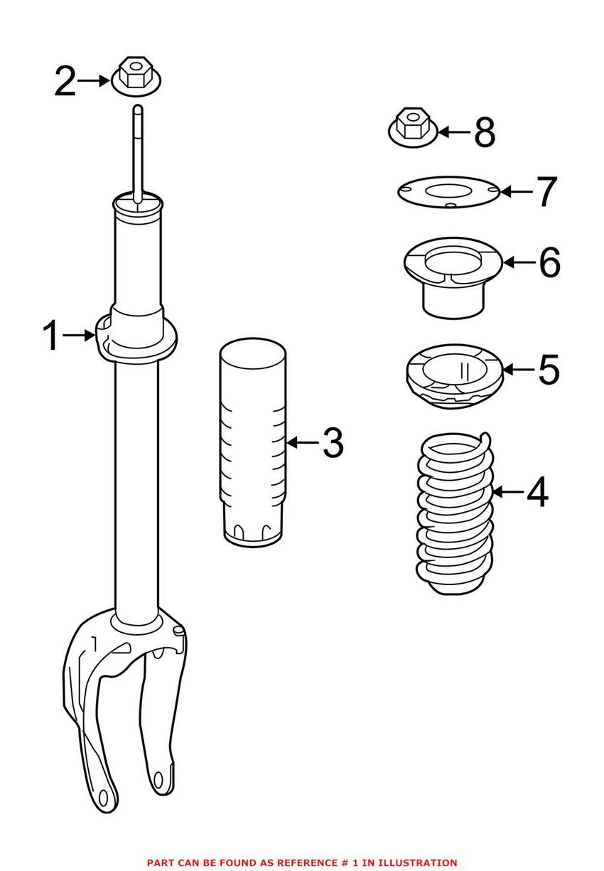 Mercedes Suspension Strut – Front 1663232400 Genuine Mercedes-Benz ...