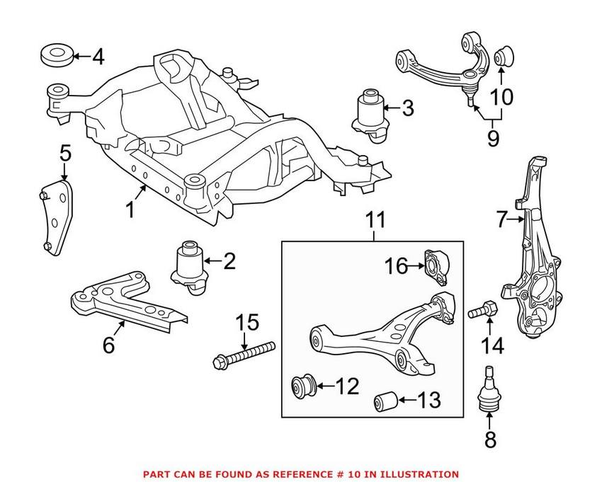 Mercedes Suspension Control Arm Bushing – Front Upper 1663330000 ...