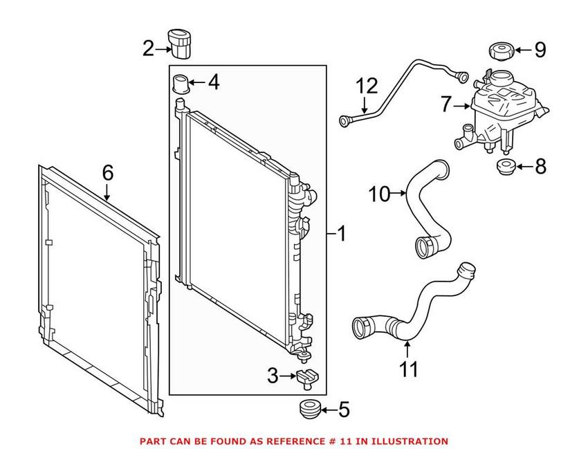 Mercedes Radiator Coolant Hose – Lower 1665000575 Genuine Mercedes-Benz ...