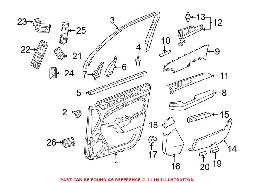 Door Trim Strip – Front Passenger Side (Burred Walnut) Genuine Mercedes ...