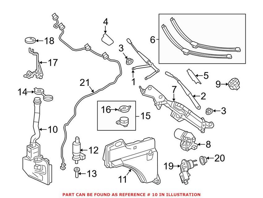 Windshield Washer Fluid Reservoir Genuine Mercedes-Benz 1668690420