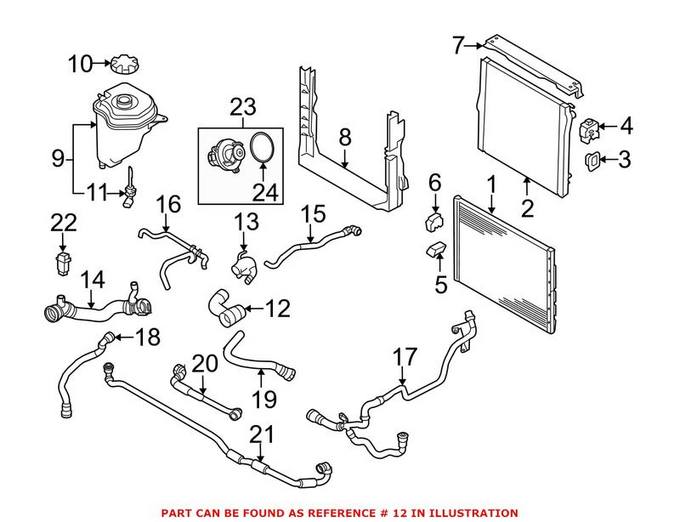 BMW Radiator Coolant Hose – Upper 17127589728 Genuine BMW 17127589728