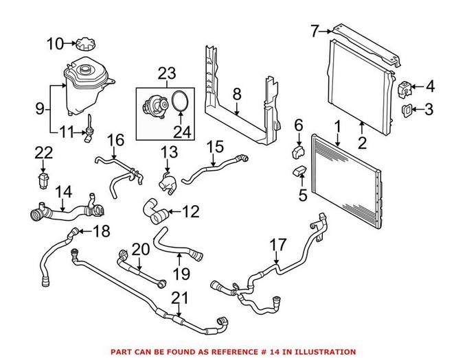 BMW Radiator Coolant Hose Genuine BMW 17127589755
