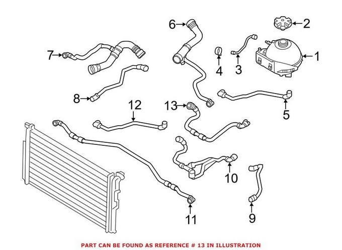 BMW Engine Coolant Hose Genuine BMW 17127596840