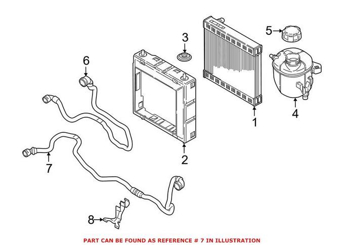 BMW Radiator Coolant Hose – Lower 17128602633 Genuine BMW 17128602633