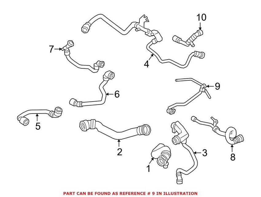 BMW Engine Coolant Overflow Hose – Upper 17128602666 Genuine BMW ...