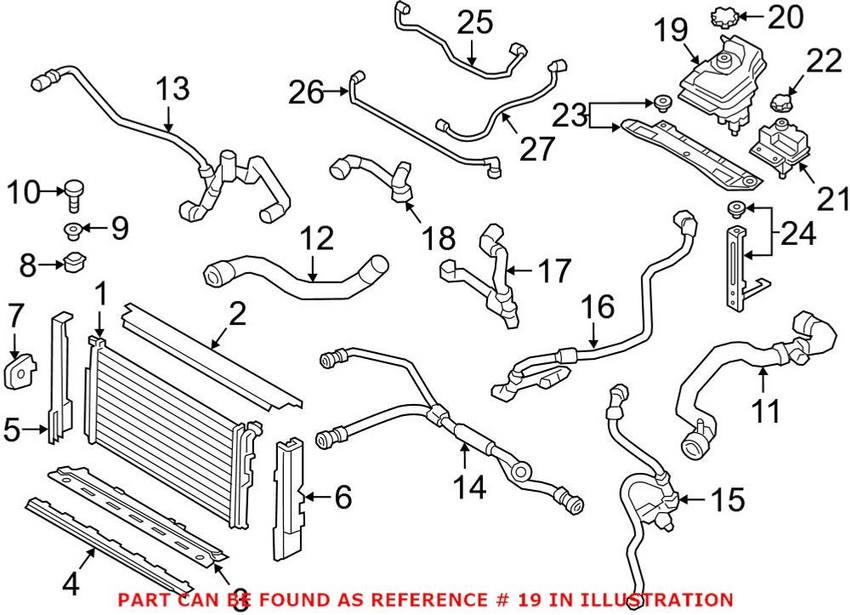 Coolant Expansion Tank Genuine BMW 17138617047