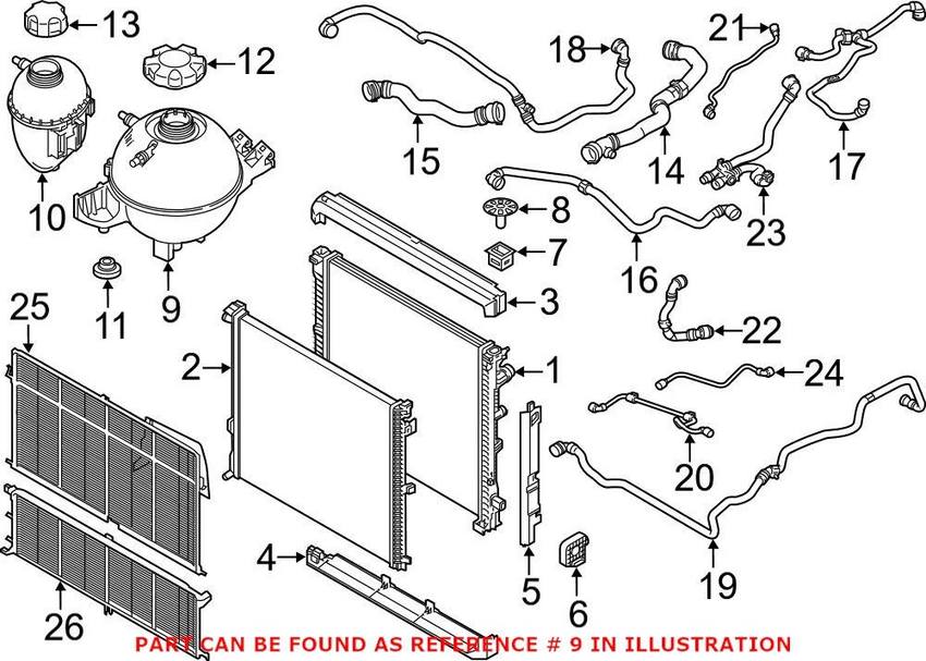 BMW Engine Coolant Reservoir Genuine BMW 17138742660
