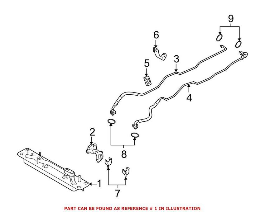 BMW Automatic Transmission Oil Cooler Genuine BMW 17217553389