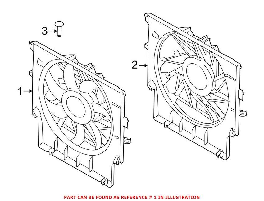 BMW Engine Cooling Fan Assembly 17427601176 Genuine BMW 17427601176