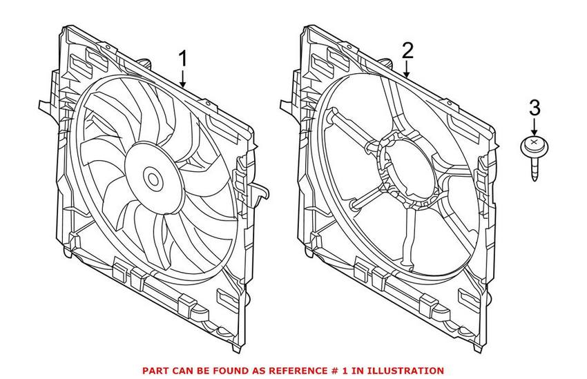 BMW Engine Cooling Fan Assembly 17427634472 Genuine BMW 17427634472