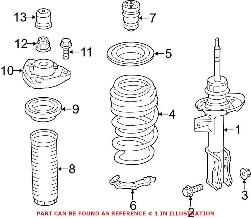Mercedes Strut Assembly – Front Driver Side 1763234500 Genuine Mercedes ...
