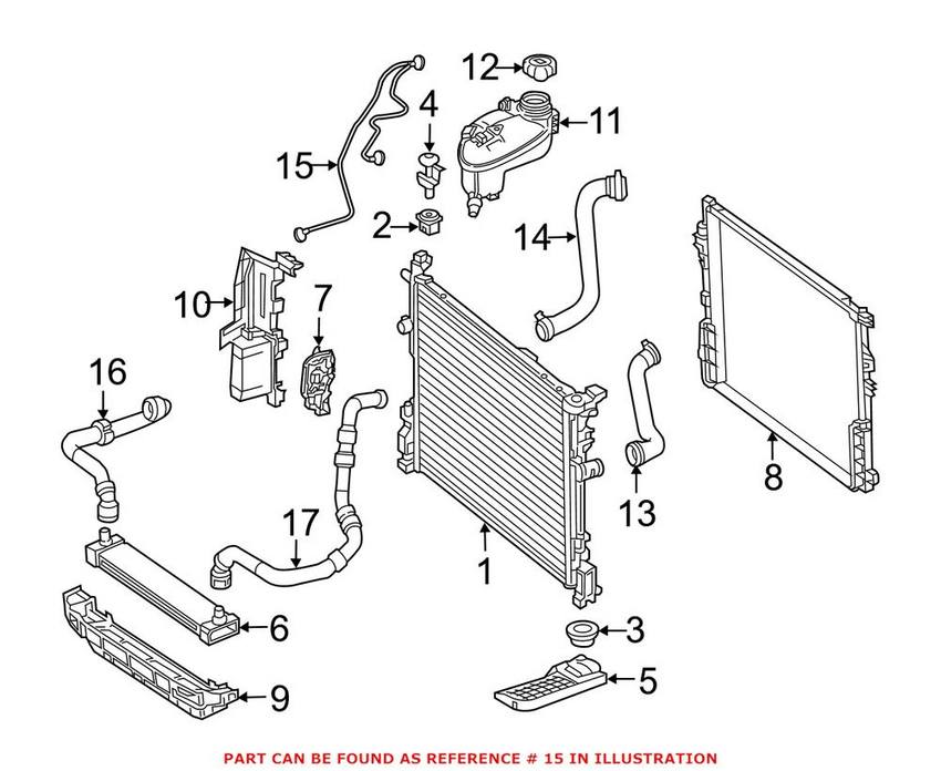 Mercedes Engine Coolant Overflow Hose 1765010125 Genuine Mercedes-Benz ...
