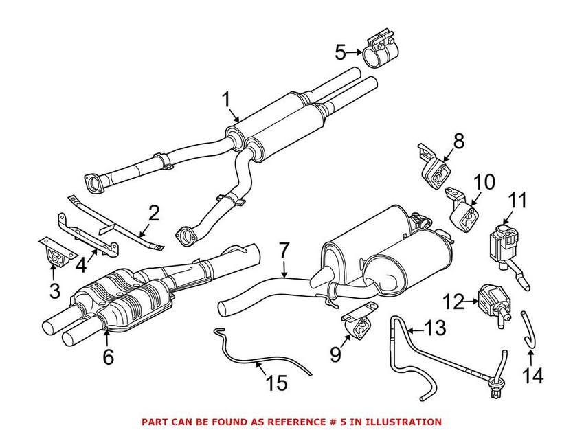 BMW Exhaust Clamp (75mm) 18307560781 Genuine BMW 18307560781